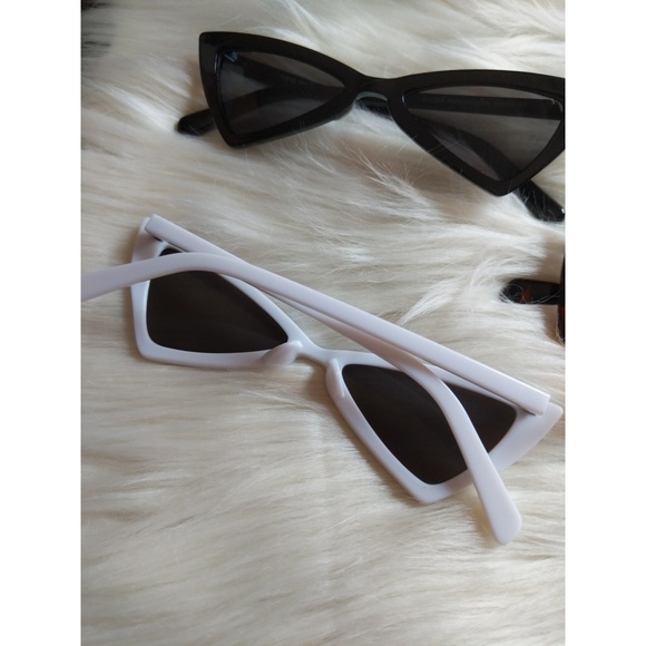 Accessories | Nwt White Trendy Smal Frame Triangle Sunnies | Poshmark